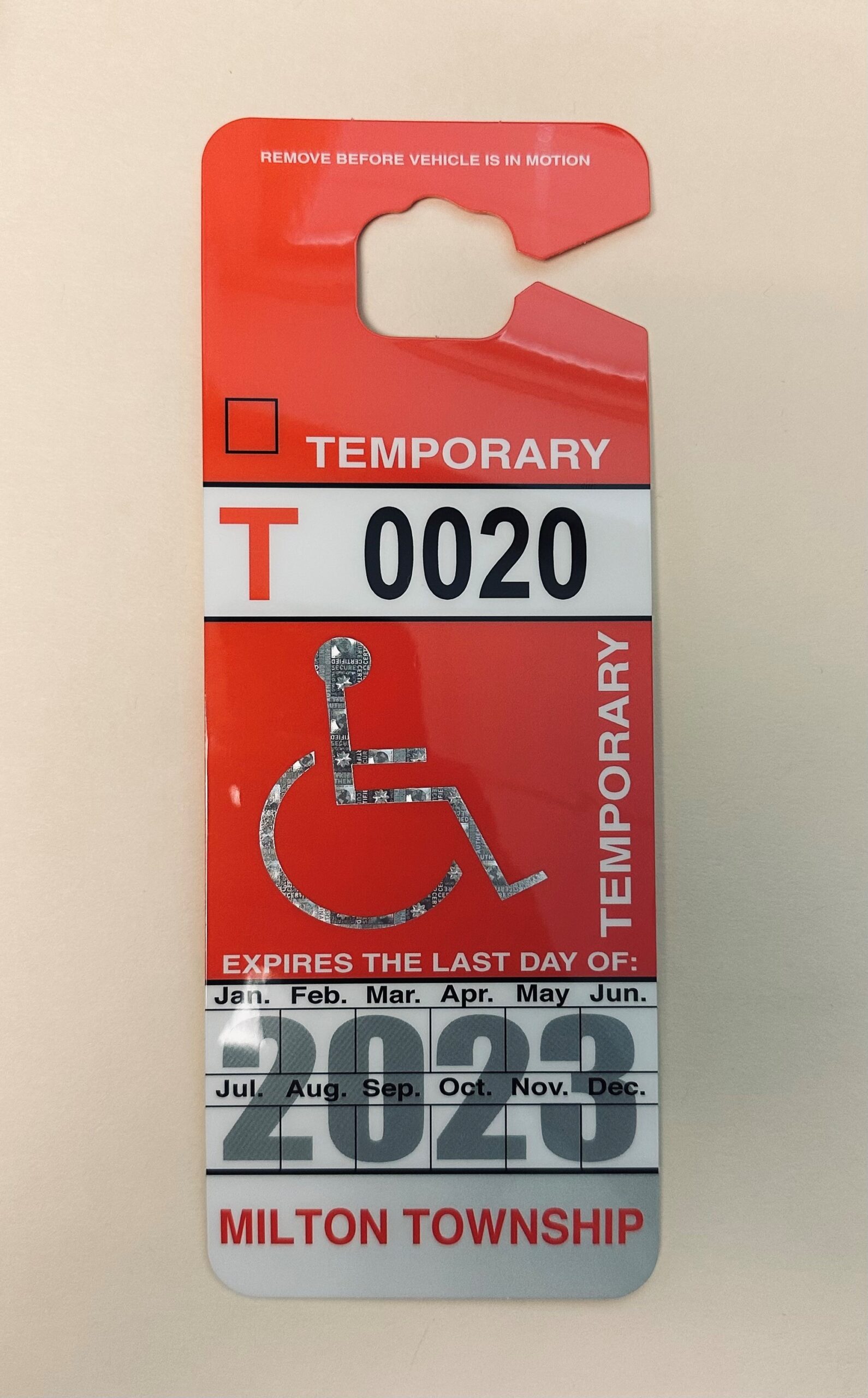 Temporary Handicap Placards – Milton Township